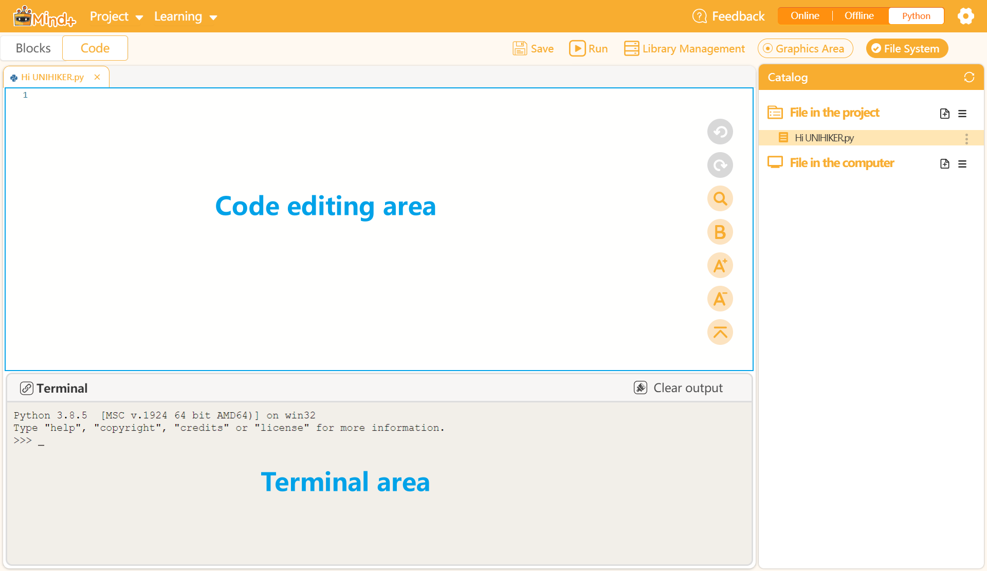 Mind+ Python & Graphical Python - UNIHIKER Documentation